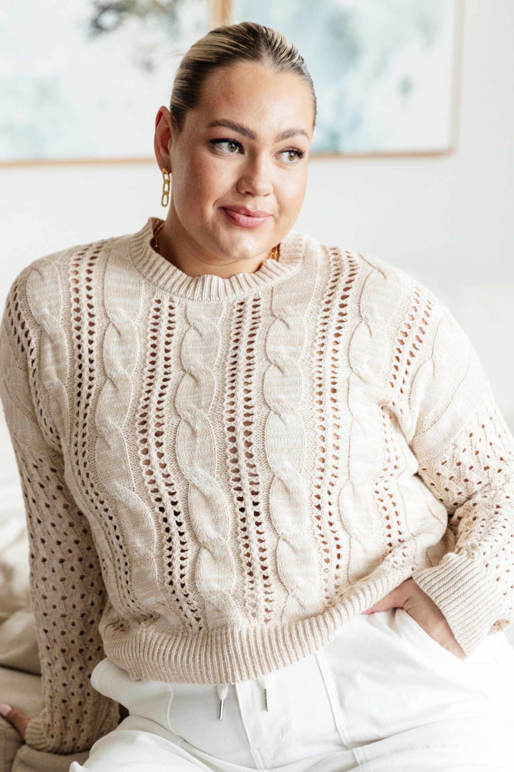 A Note of Thanks Cable Knit Sweater – velveflow