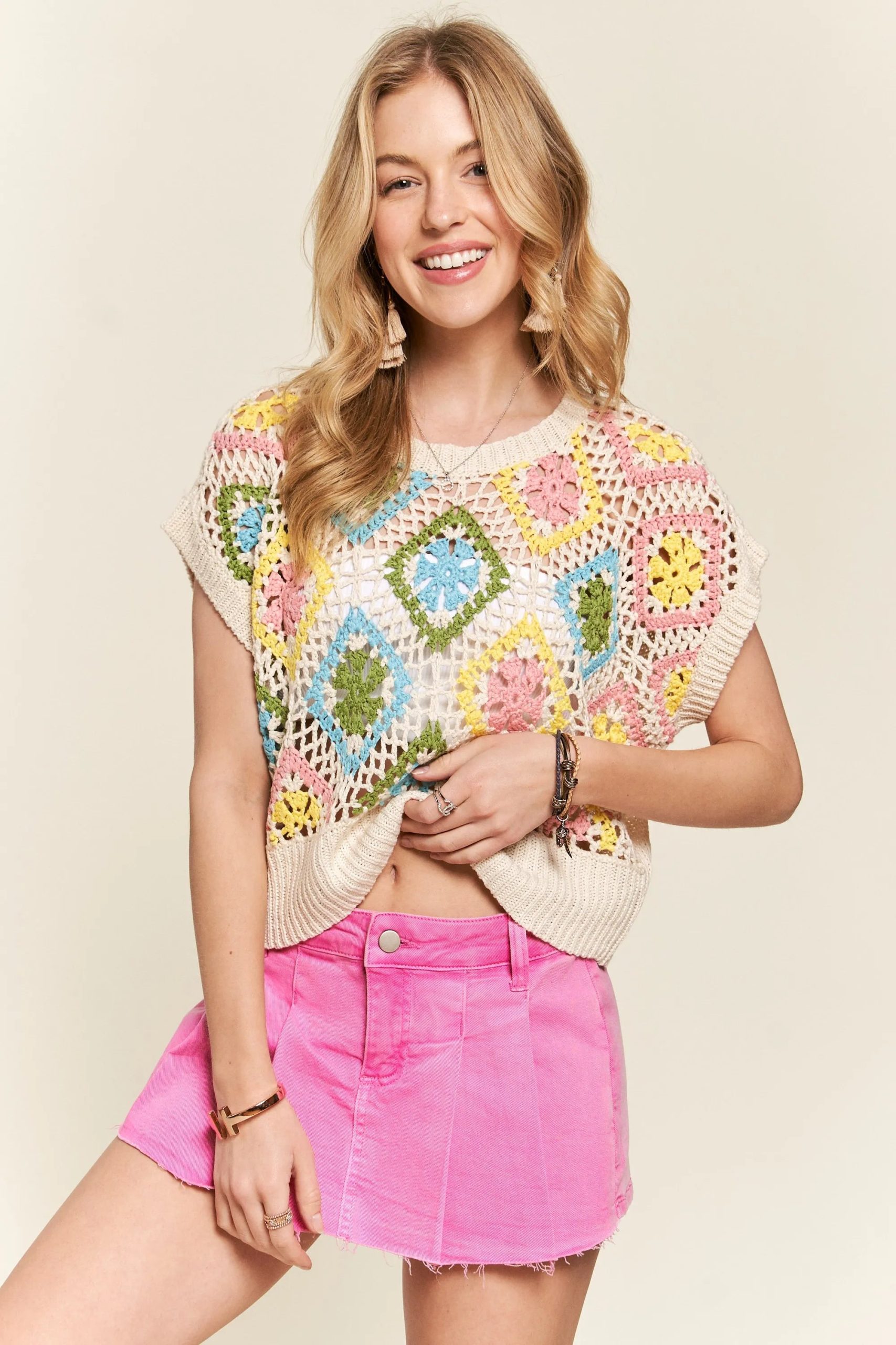 ADORA Multicolor Crochet Top – velveflow